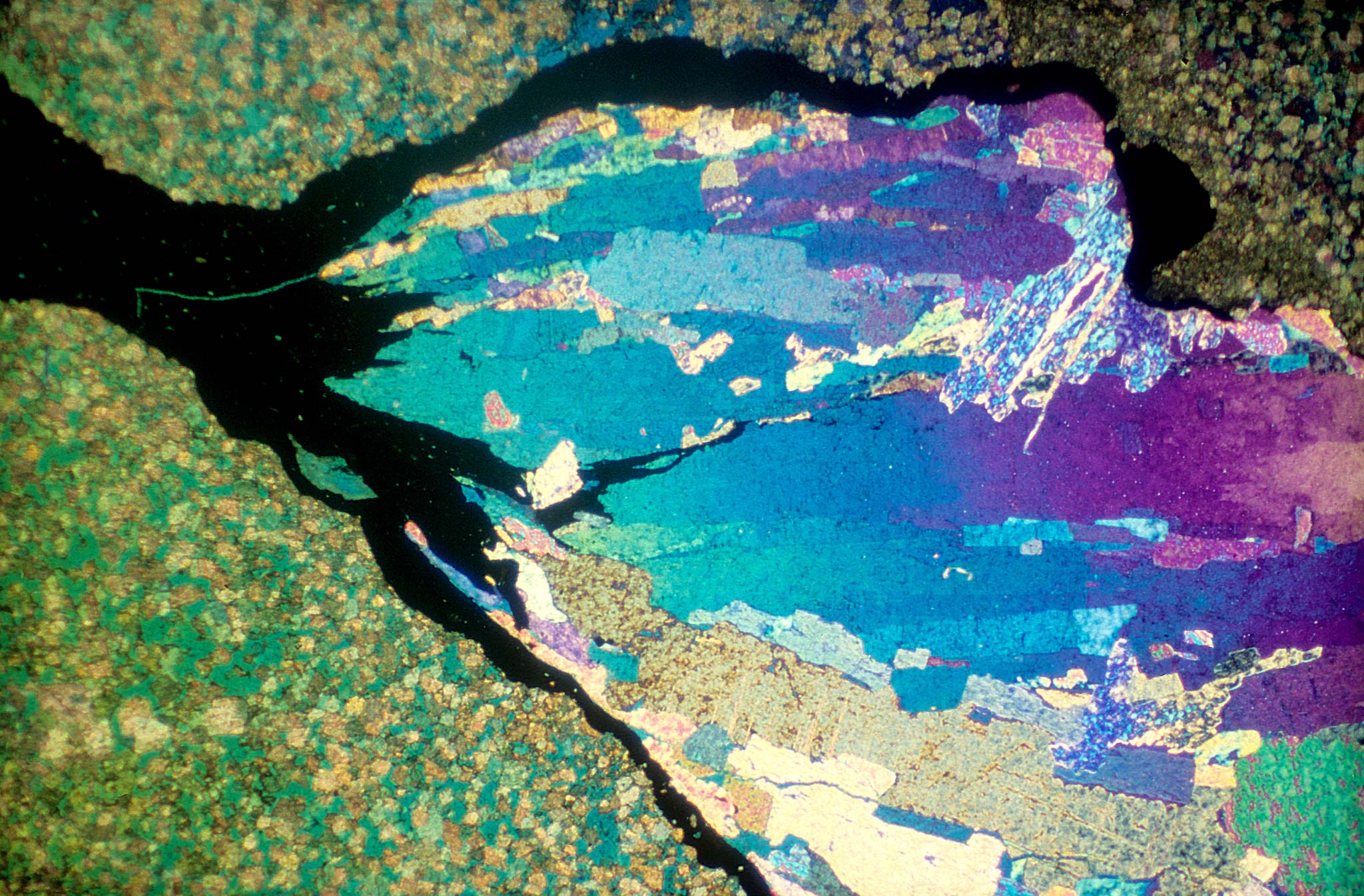 Calcium sulfate crystals in matrix of small calcium magnesium carbonate ...